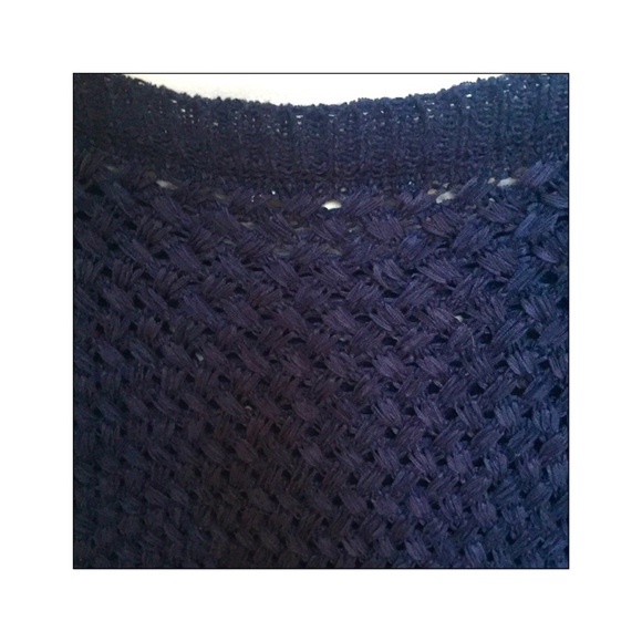 Fever | Sweaters | Open Knit Weave Crewneck Sweater In Navy | Poshmark